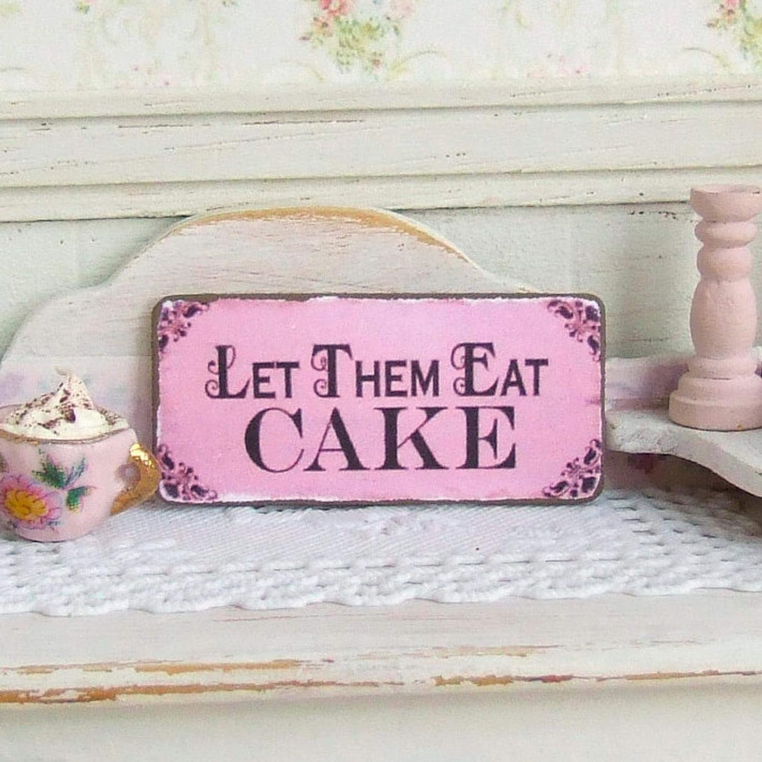 Cskhip Let Them Eat Cake Sign,Tea Rooms Plaque, Vintage Farmhouse Sign ...