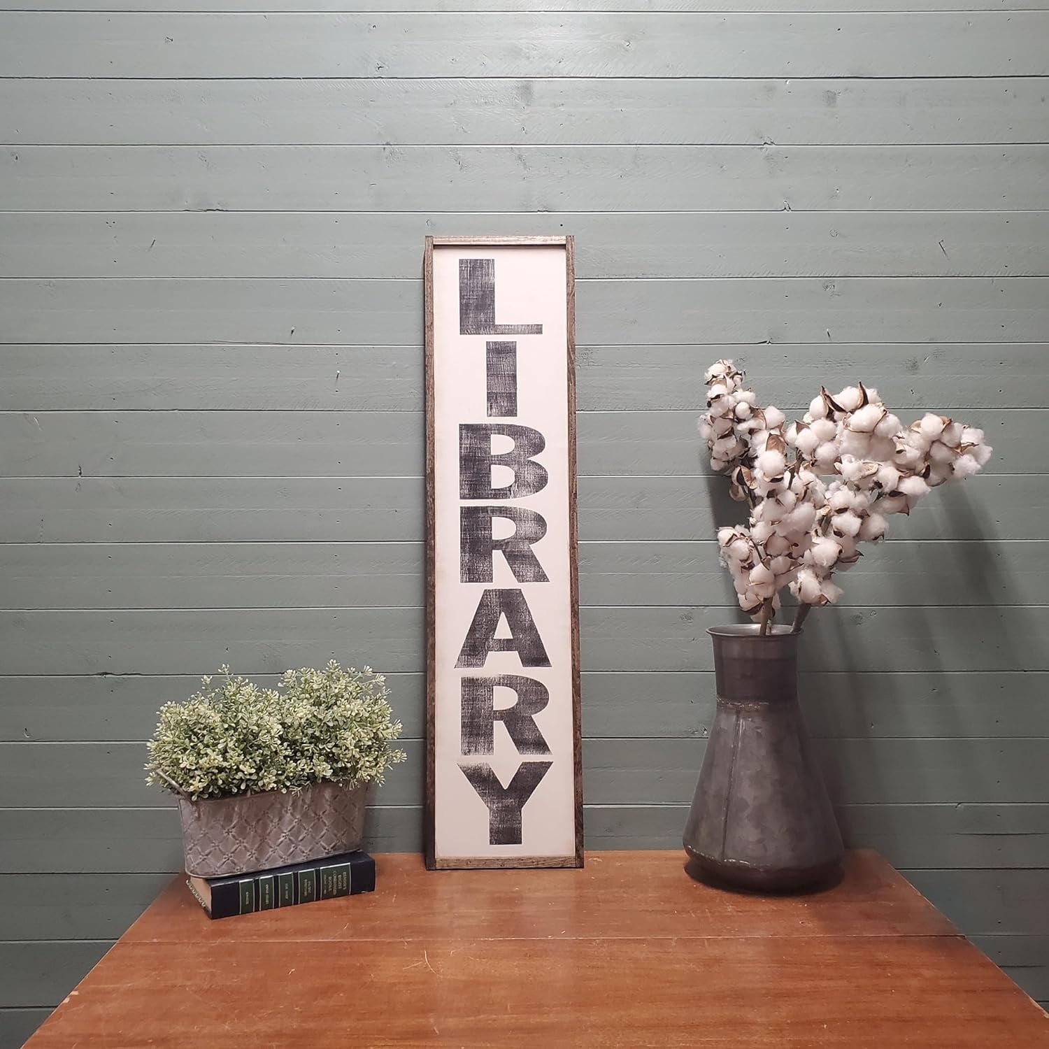 Cskhip Library Signage, Library Decoration, Wooden Library Signage ...
