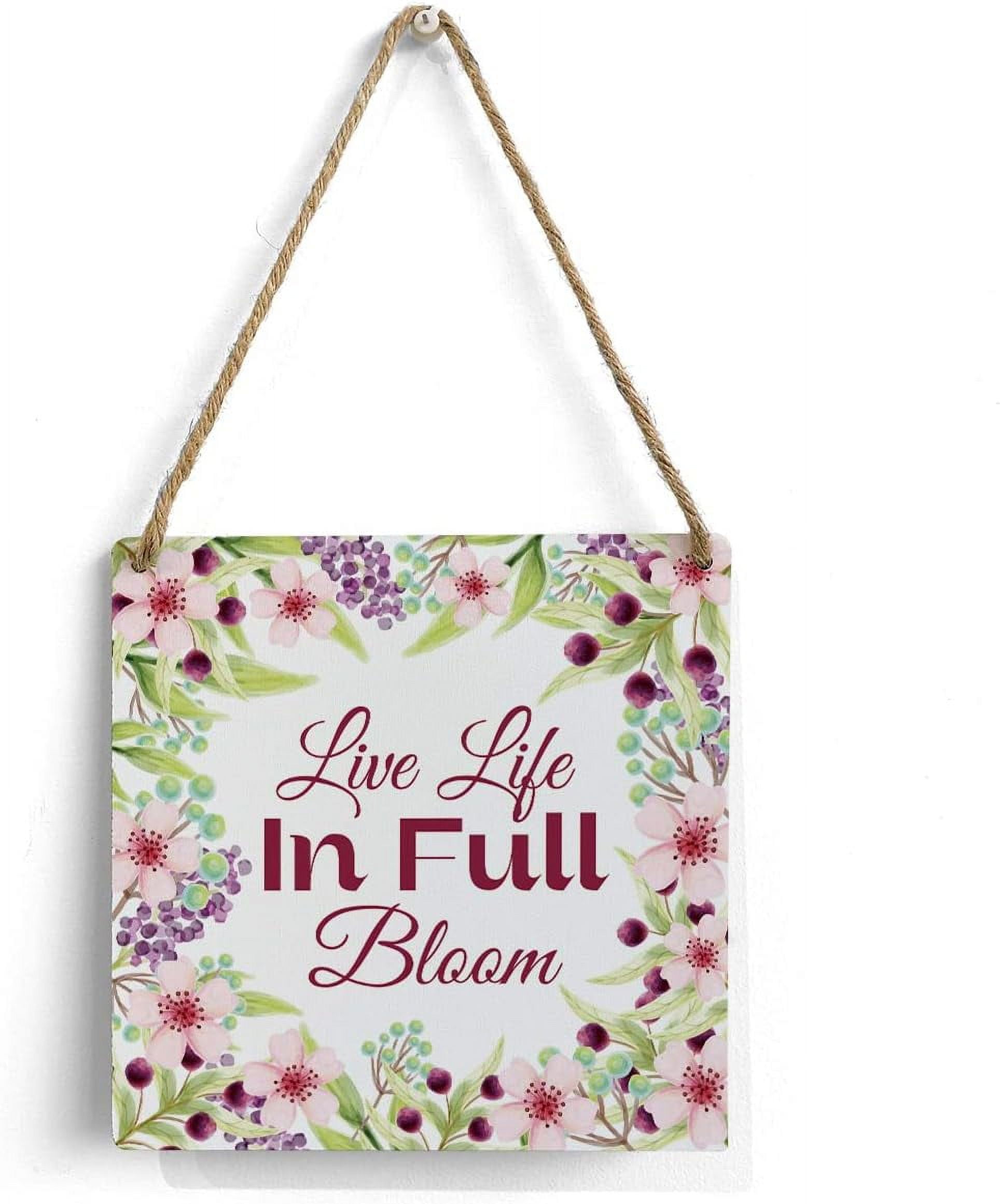Cskhip Live Life in Full Bloom Vintage Farmhouse Sign,Antique Wood Sign ...