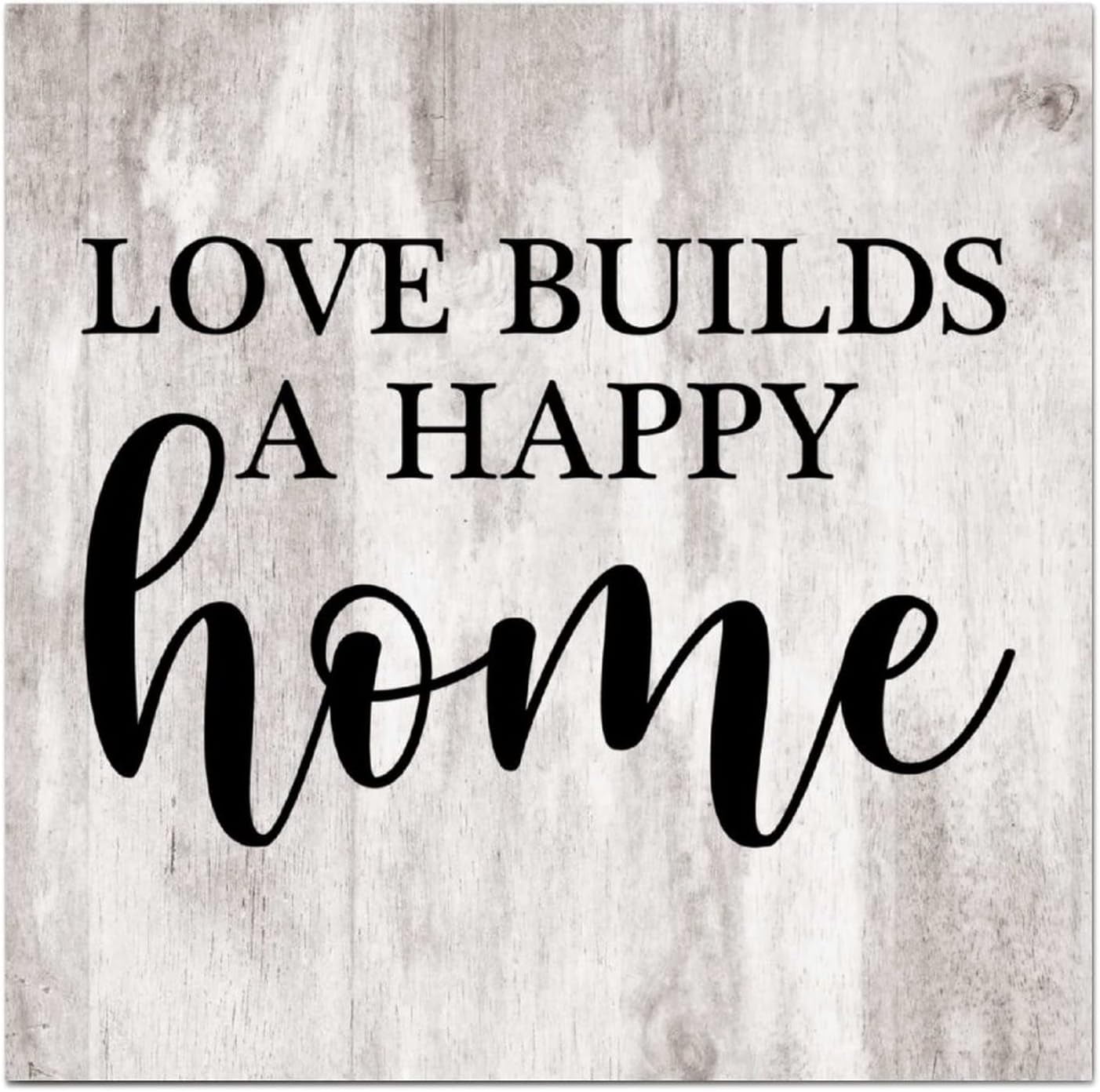 Cskhip Love Builds A Happy Home Wooden Signs Wood Plaque Wall Decor ...