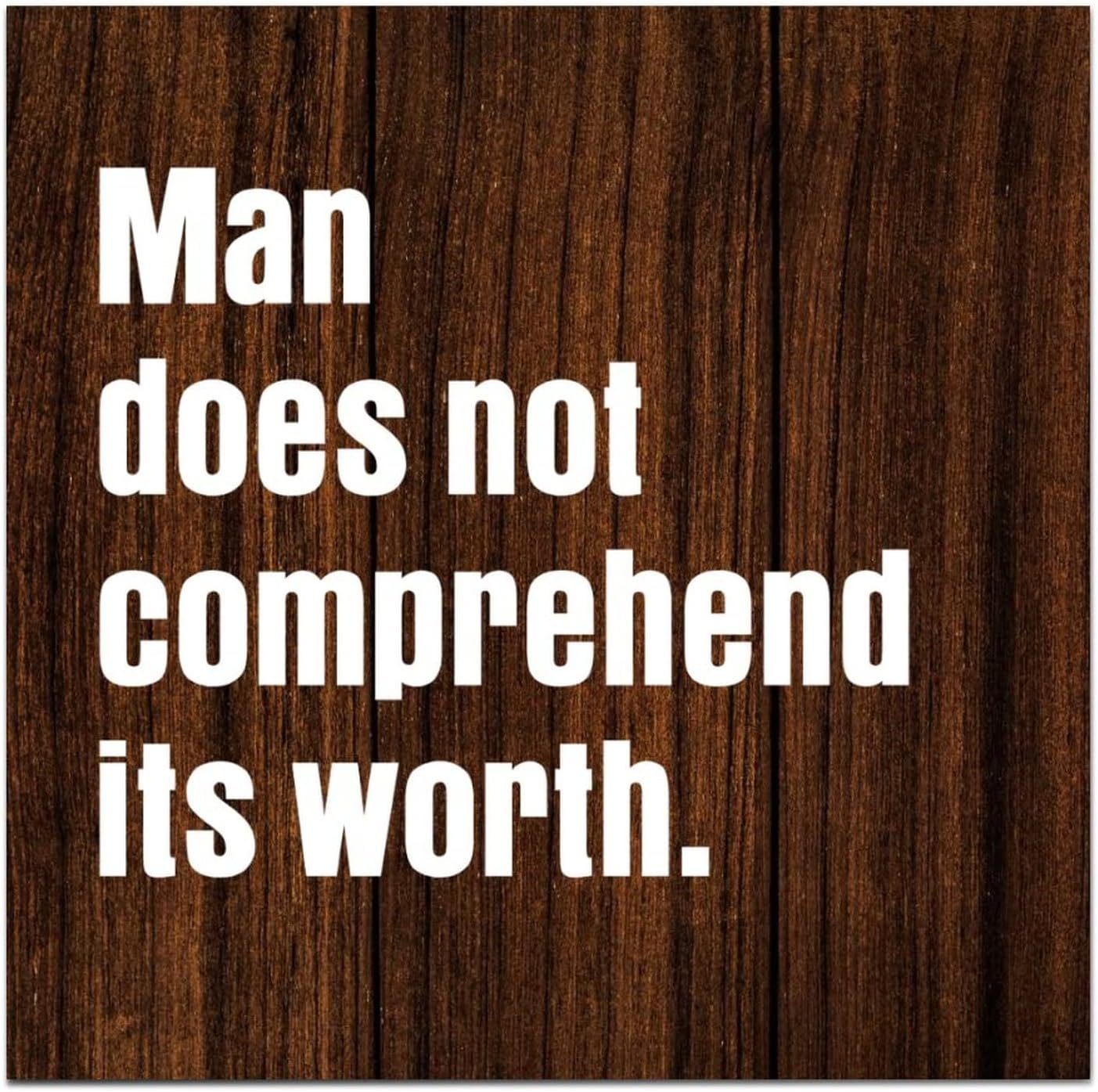 Cskhip Man Does Not Comprehend Its Worth. Wood Plaque Wall Decor Front ...