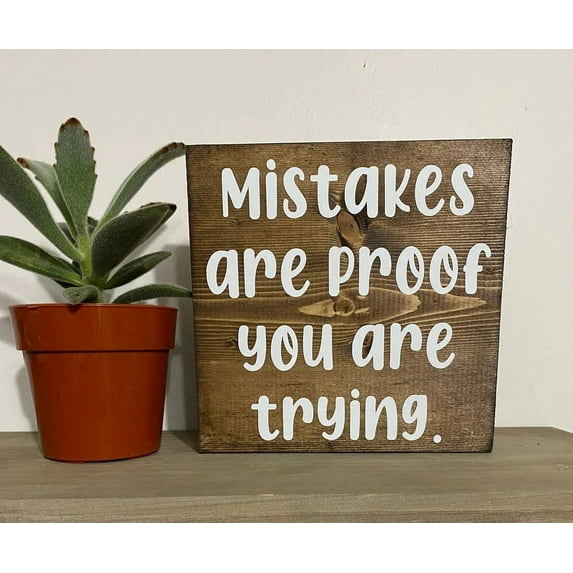 Cskhip Mistakes Are Proof You Are Trying Vintage Farmhouse Sign,Antique ...