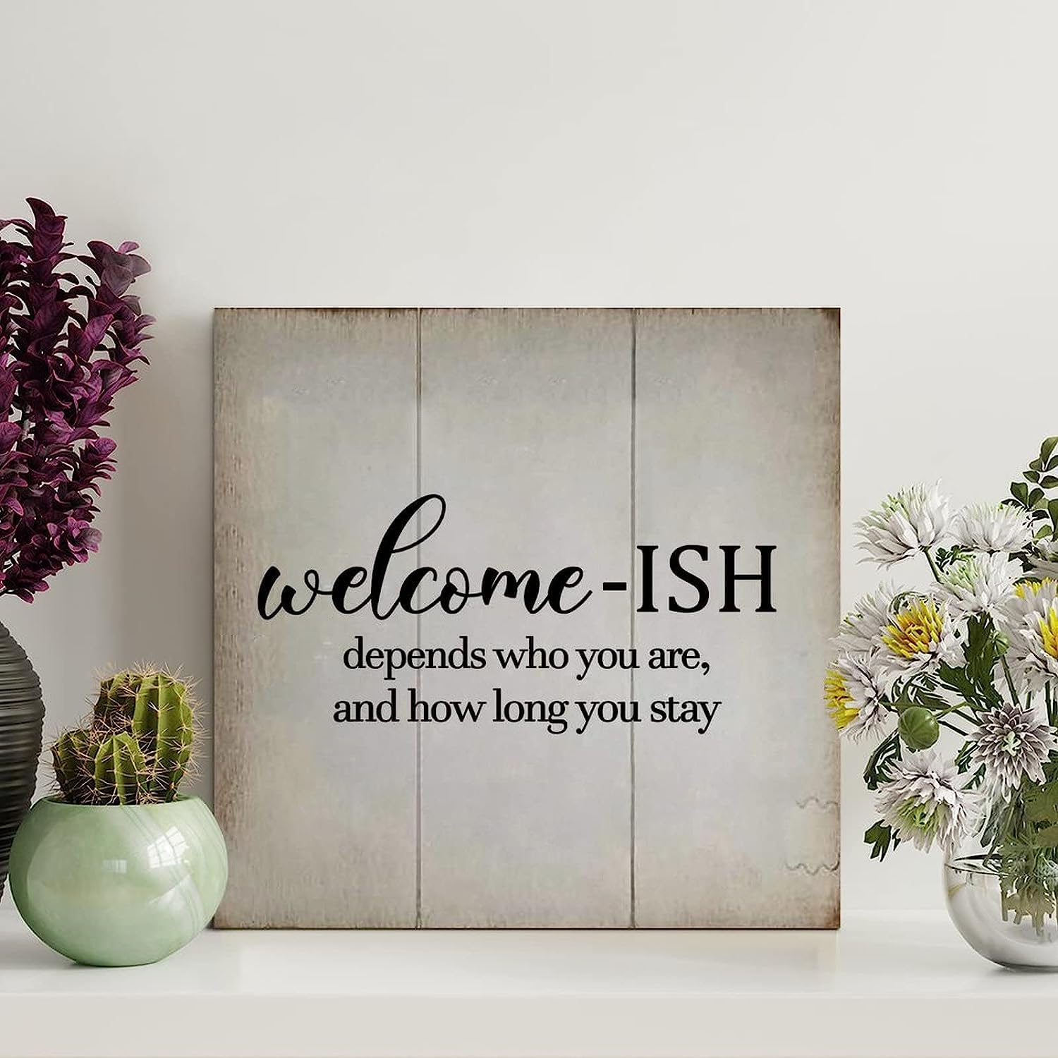 Cskhip Modern Rustic Wooden Pallet Sign Welcome-ish Wood Signs ...