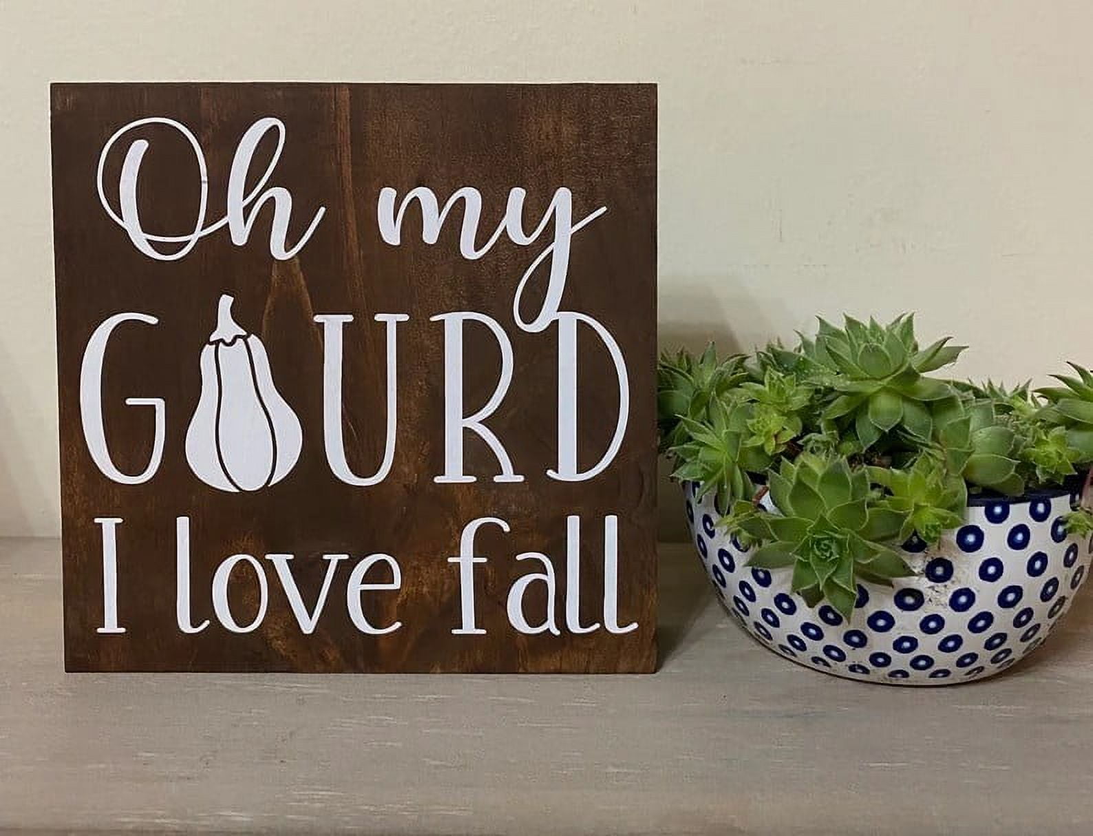 Cskhip Oh My Gourd I Love Fall Vintage Farmhouse Sign,Antique Wood Sign ...
