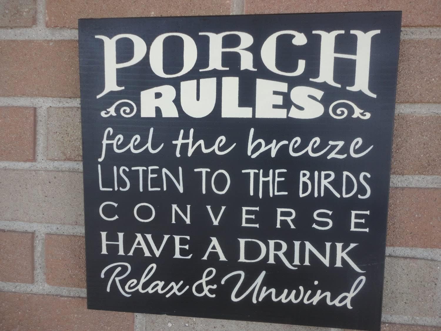 Cskhip Porch Rules Signs, Wooden Signs - Farmhouse Wall Decor Porch ...