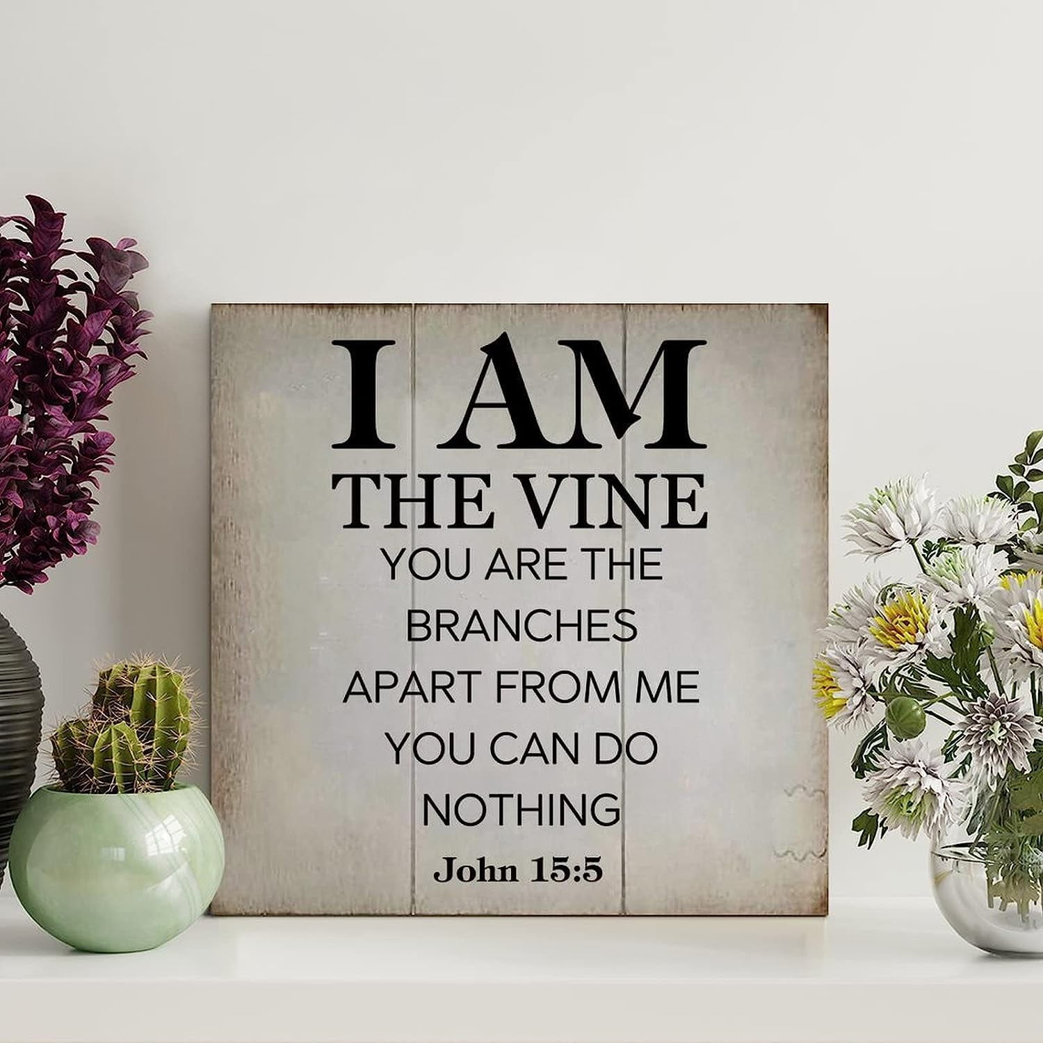 Cskhip Retro Vintage Wooden Pallet Sign I Am The Vine You Are The ...