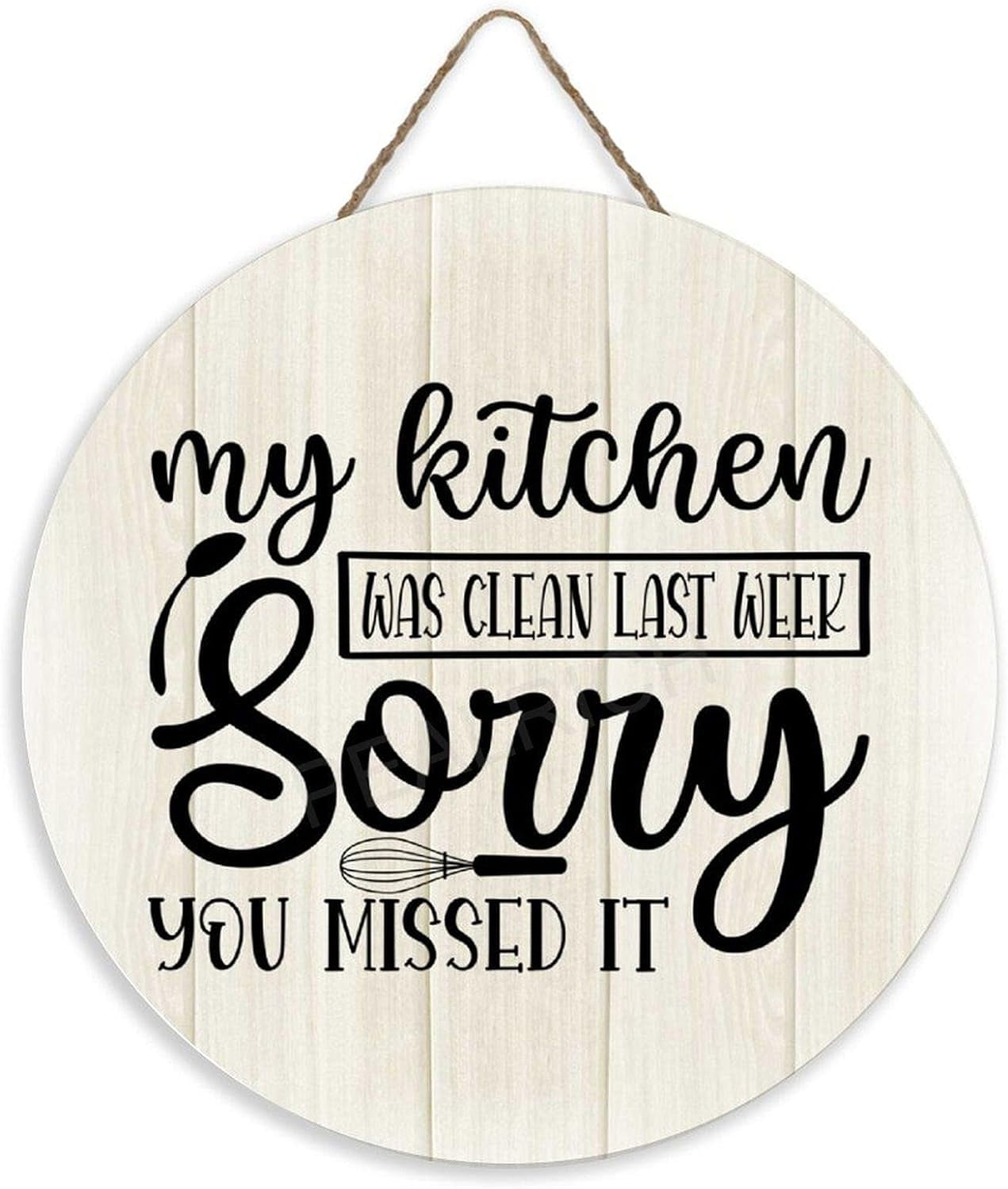 Cskhip Round Front Door Decor Door Hanger My Kitchen Was Clean Last ...