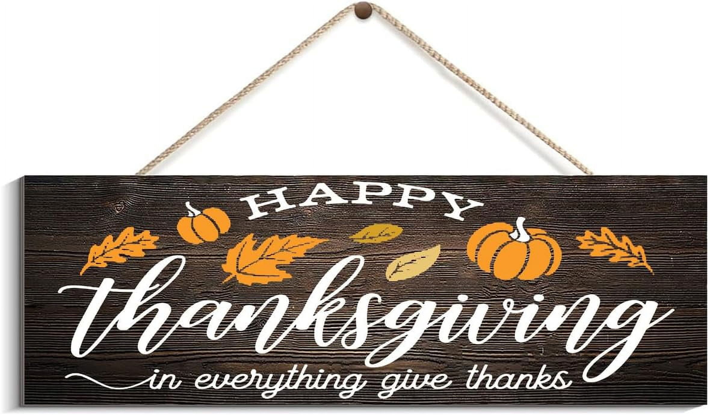 Cskhip Rustic Hanging Wood Sign Happy Thanksgiving Sign A Fall Sign ...