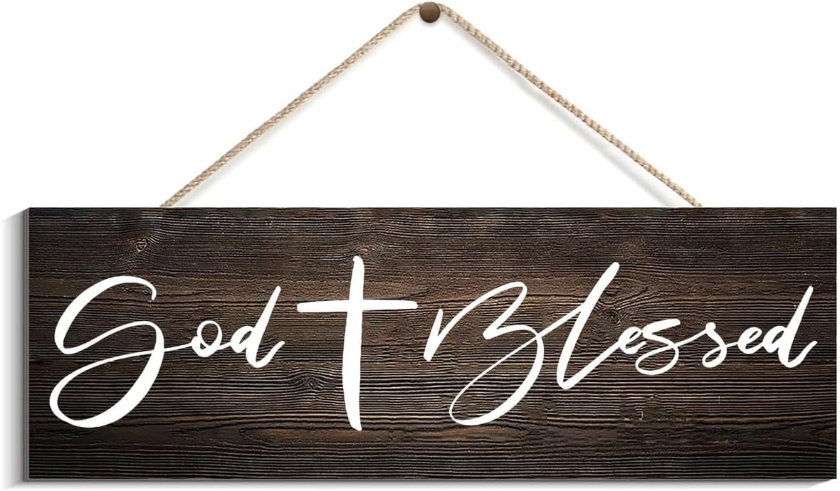 Cskhip Sign Wall Art Definition Wood Plaque God Blessed Sign Wood ...