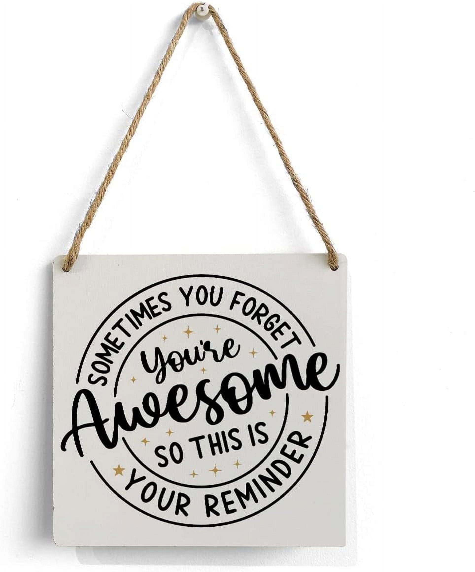 Cskhip Sometimes You Forget You're Awesome Vintage Farmhouse Sign,Antique Wood Sign Plaque 10x10 ...