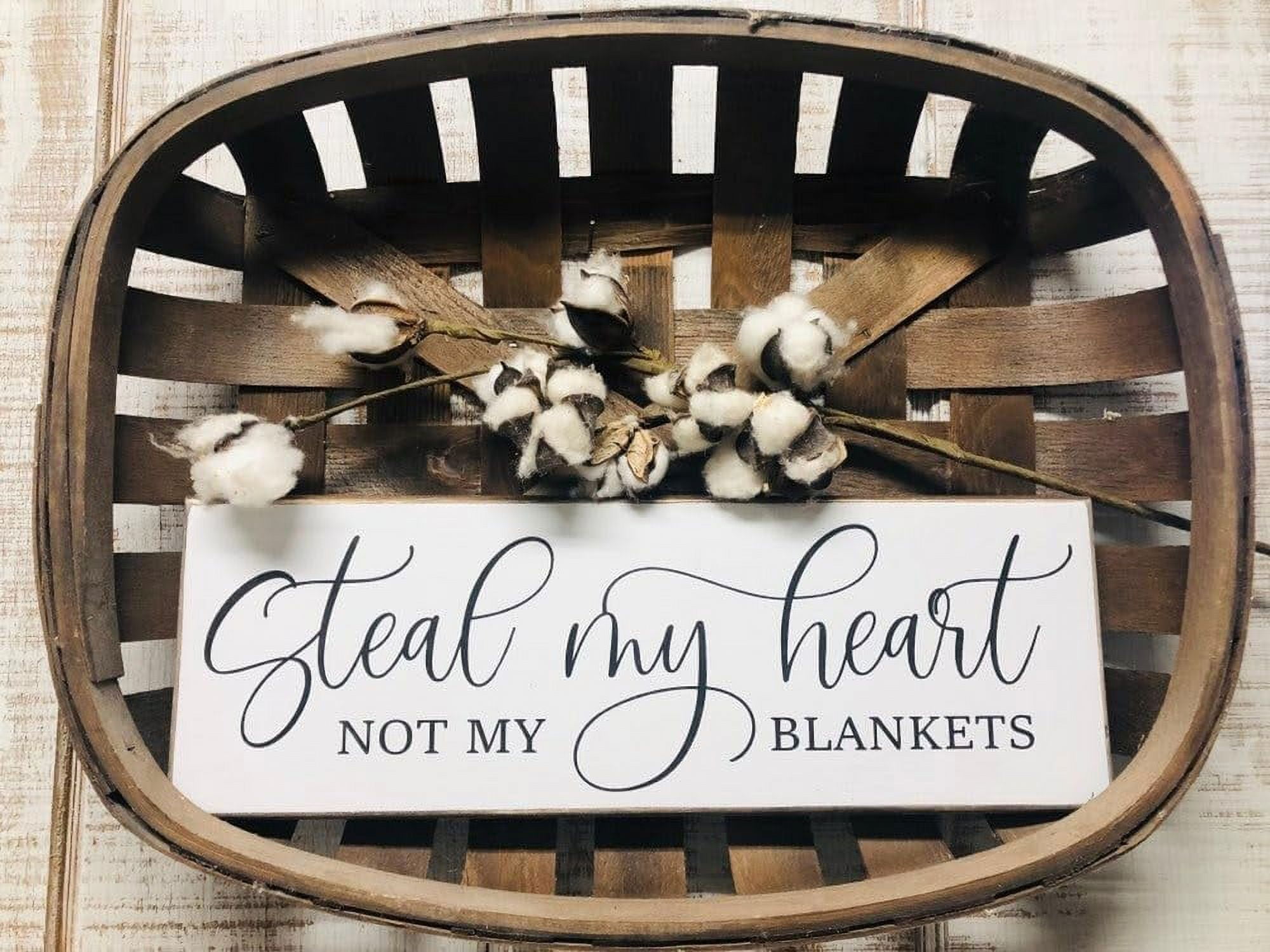 Cskhip Steal My Heart Not My Blanket Wood Sign, Romantic Master Bedroom ...
