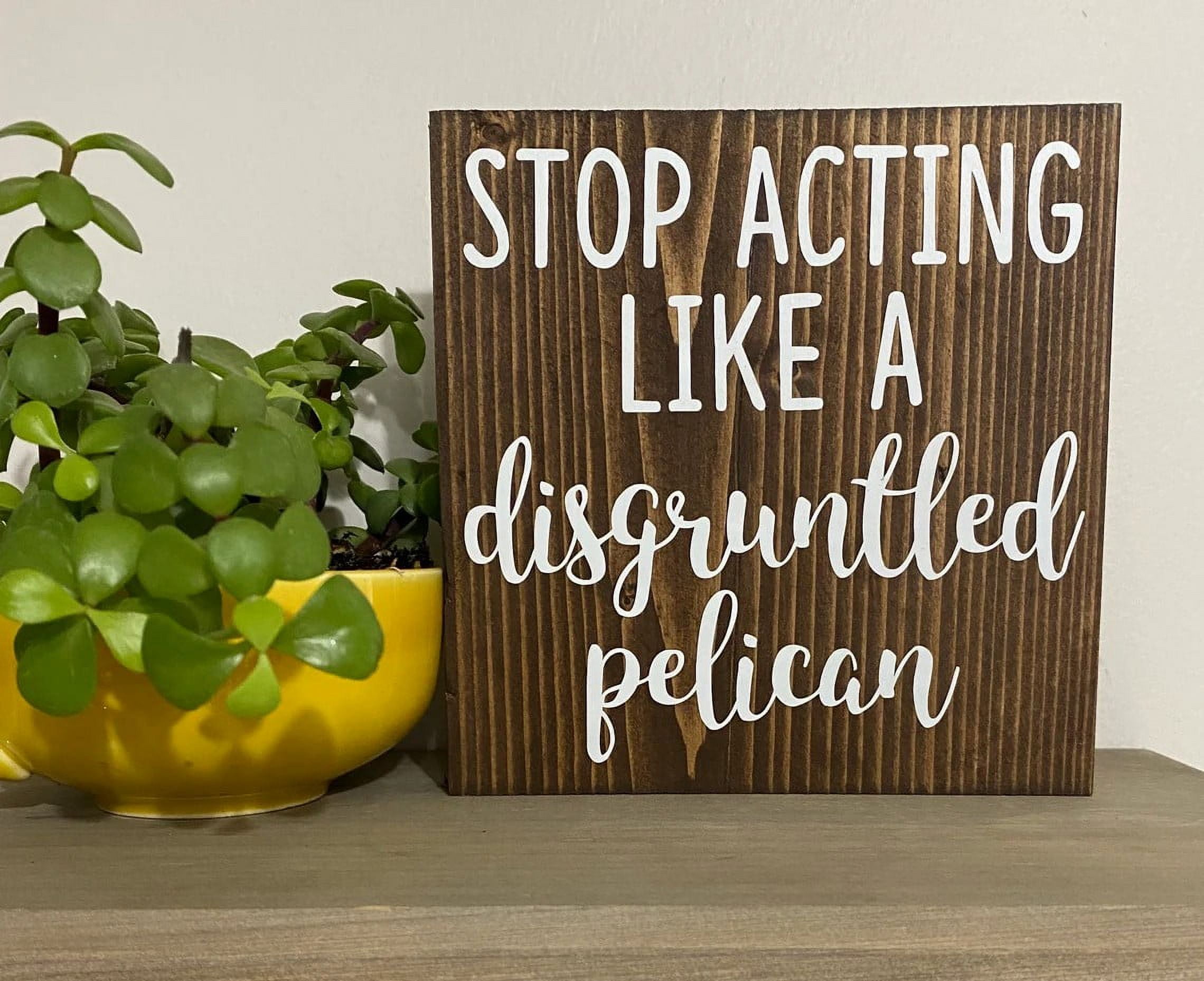 Cskhip Stop Acting Like A Disgruntled Pelican Vintage Farmhouse Sign ...