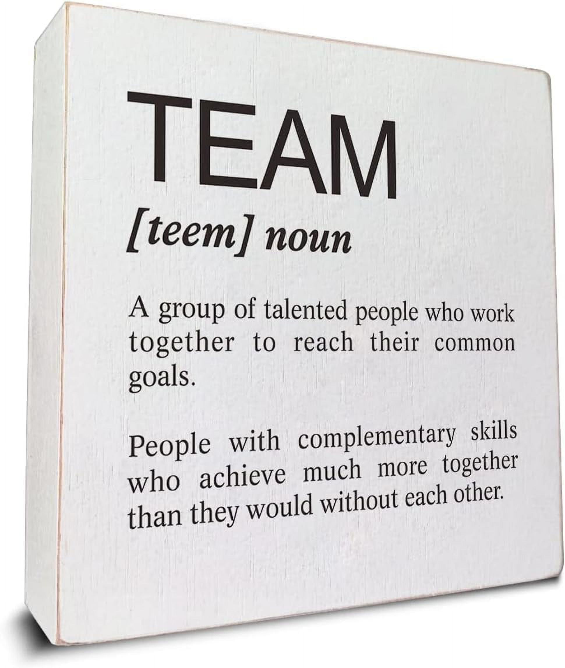Cskhip Team Definition Wooden Box Sign Desk Decor, Inspirational Team ...