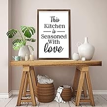 Cskhip This Kitchen is Seasoned with Love Vertical Framed Wood Signs ...