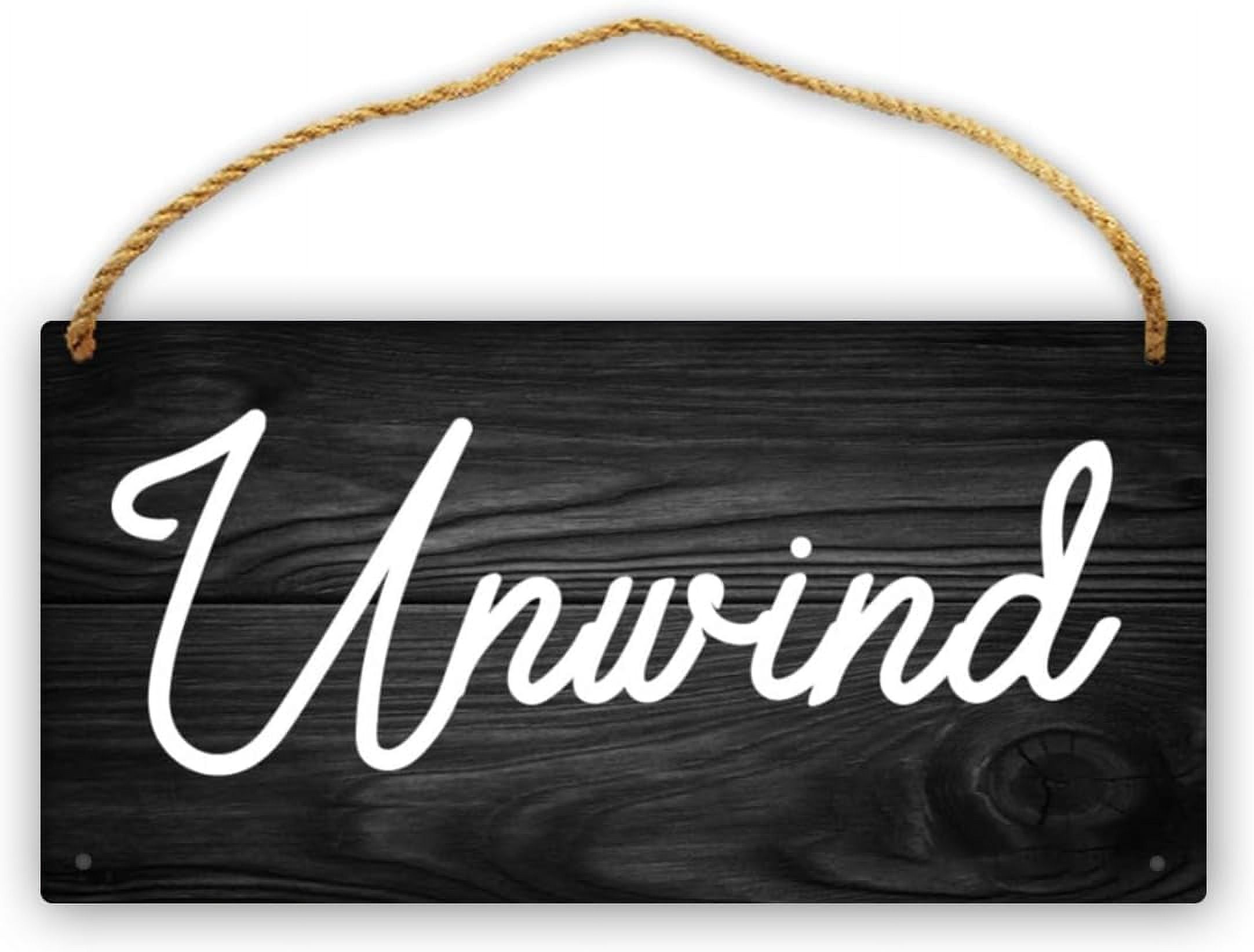 Cskhip Unwind Door Welcome Sign, Square Wooden Sign, Hanging Farmhouse ...