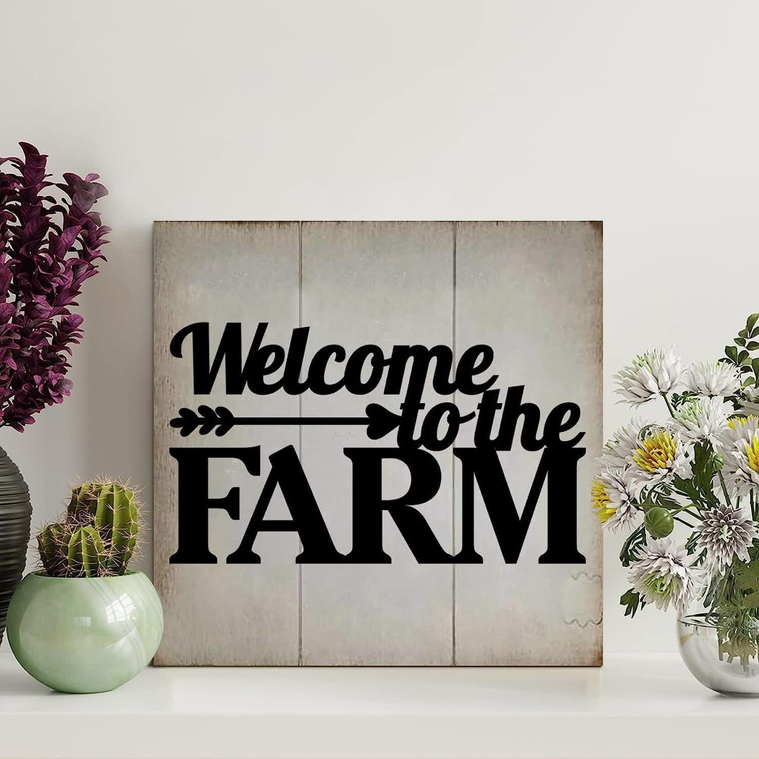 Cskhip Vintage Country Wooden Pallet Sign Welcome to The Farm Wood ...