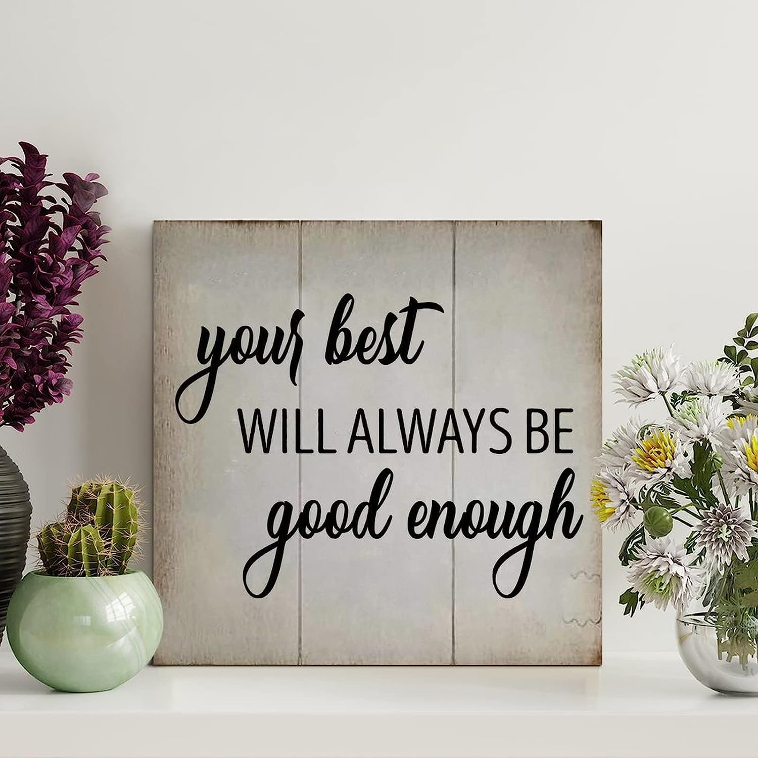 Cskhip Vintage Country Wooden Pallet Sign Your Best Will Always Be Good ...