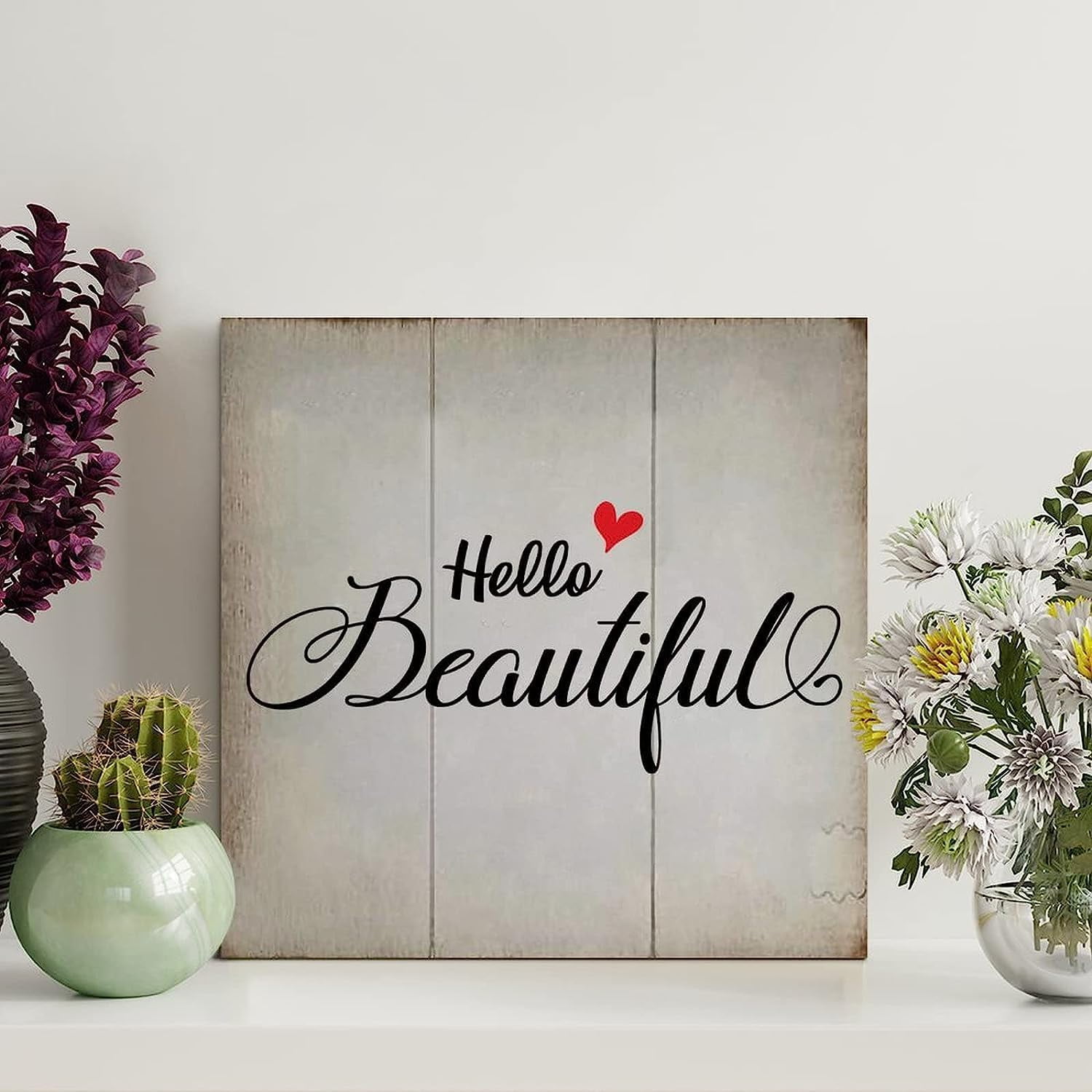 Cskhip Vintage Funny Wooden Pallet Sign Hello Beautiful Wood Signs ...
