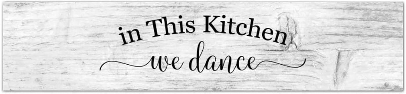 Cskhip Vintage Wood Sign in This Kitchen We Dance Sign Family Wall ...