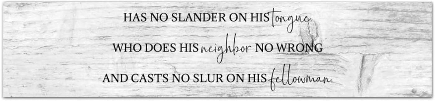 Cskhip Vintage Wood Signs with Quotes Has No Slander on His Tongue Wood ...