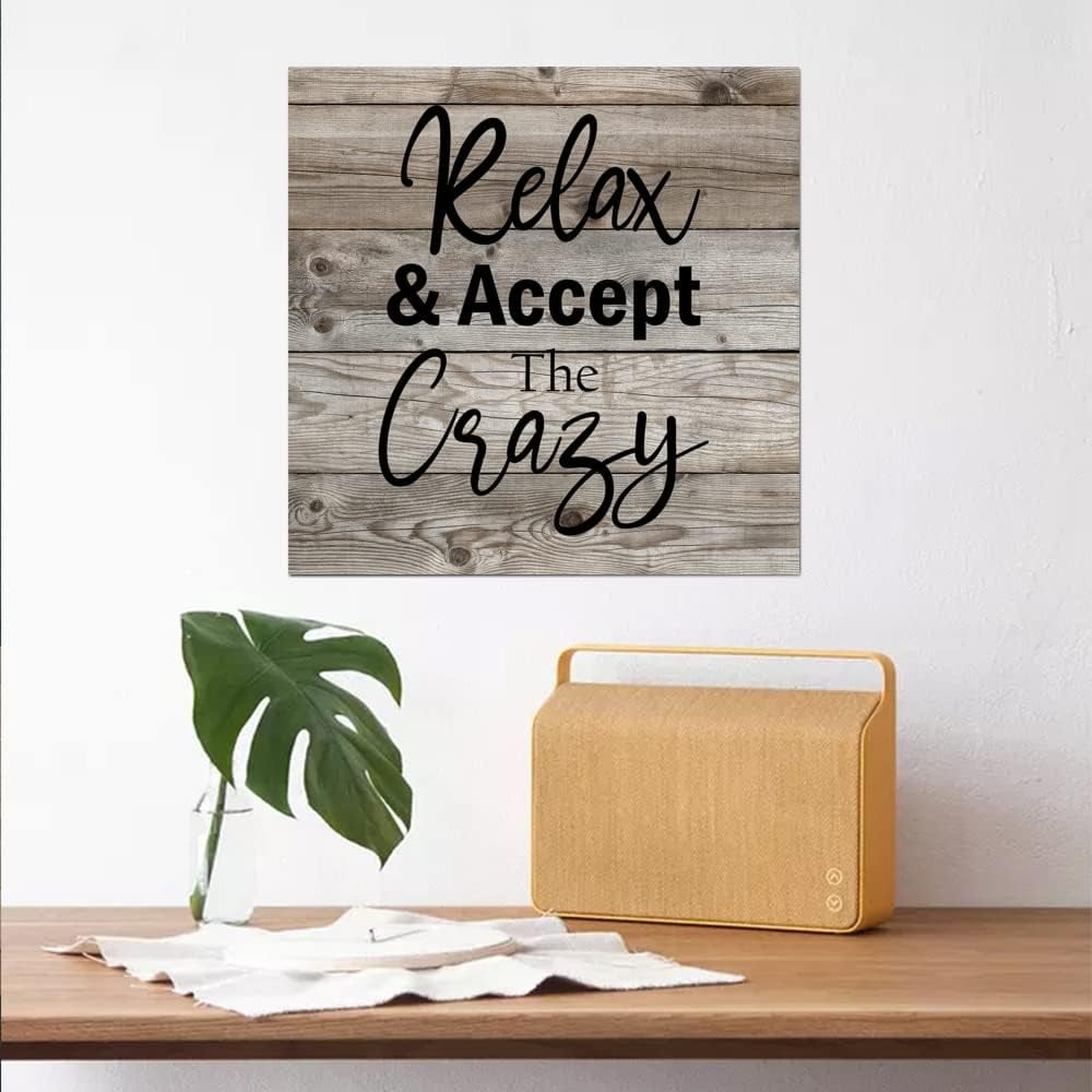 Cskhip Wall Decor Relax and Accept The Crazy Sign Home Decor Sign ...