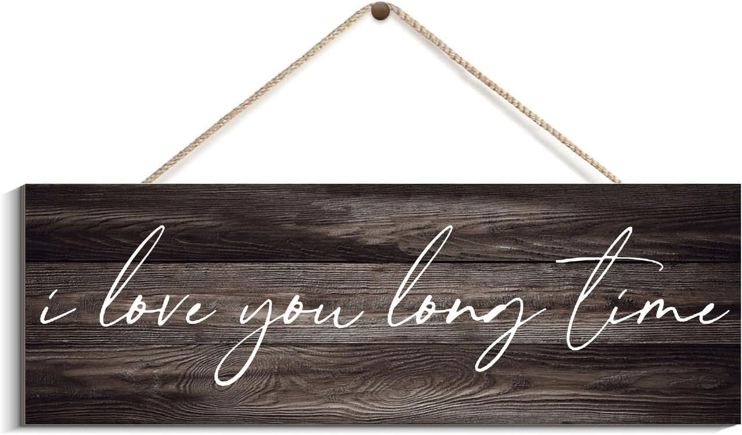Cskhip Wall Decor Wood Sign I Love You Long Time Wooden Sign Decoration ...