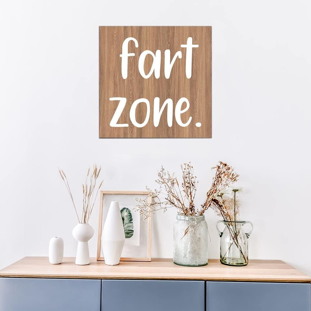 Cskhip Warning Fart Zone Sign Novelty Wood Sign Bar Pub Garage Diner ...