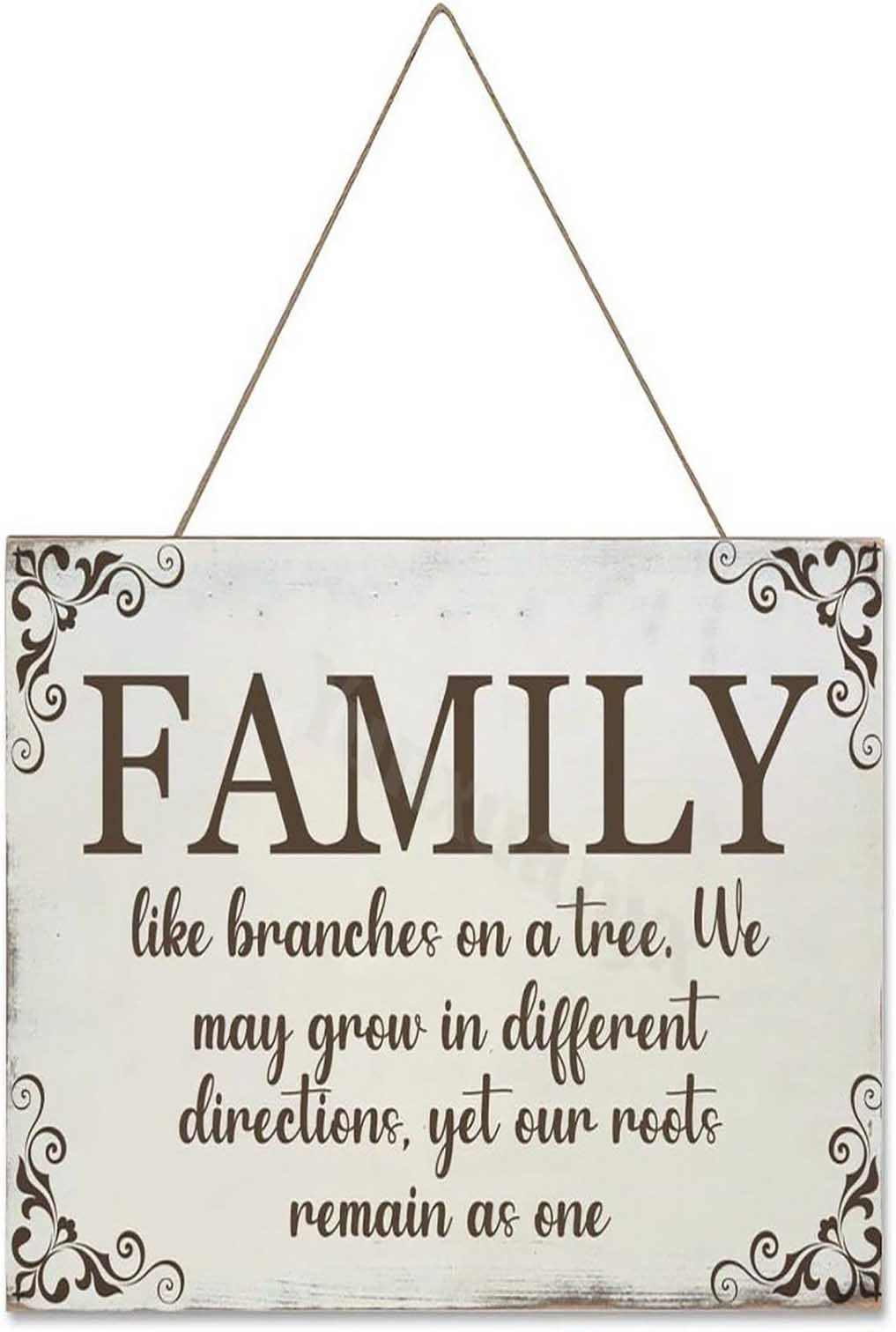 Cskhip Wood Sign with Rope Wall Art Wooden Plaque Family Like Branches ...