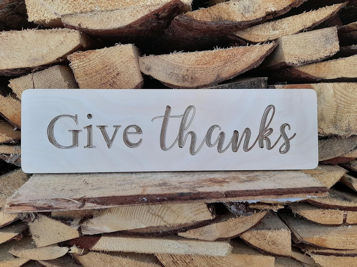 Cskhip Wood Signs Give thanks sign. Home sign. Inspirational sign ...