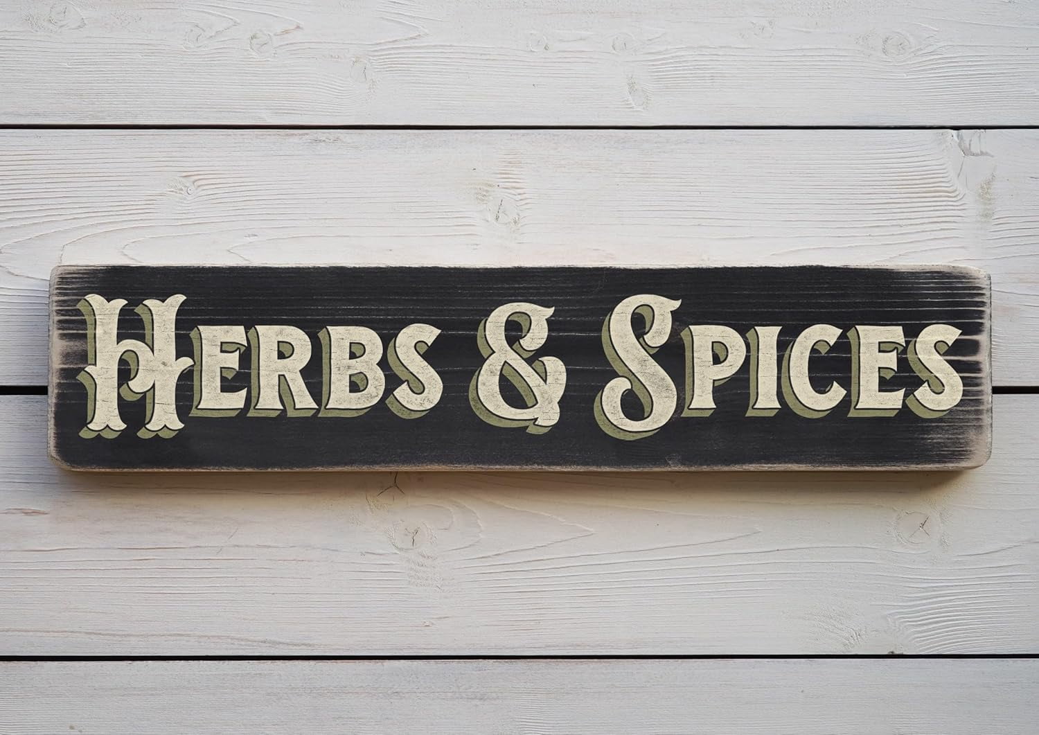 Cskhip Wood Signs HERBS & SPICES - Vintage Style Wooden Sign. Handmade ...