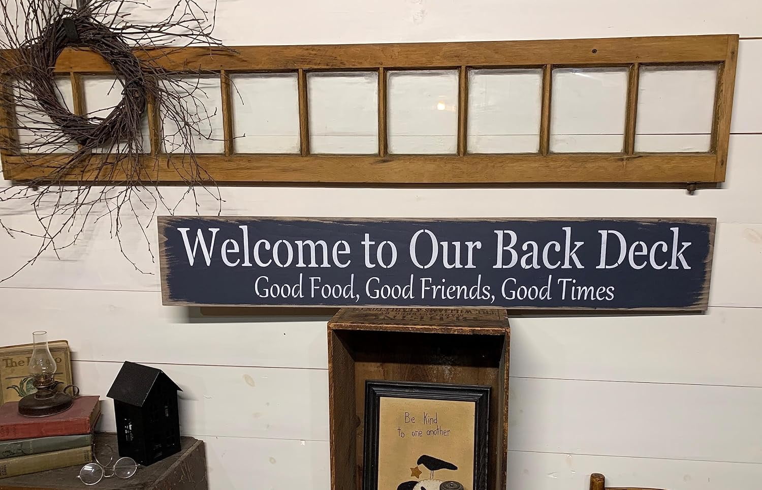 Cskhip Wood Signs Handmade, Wood, Long Sign. Welcome to Our Back Deck ...