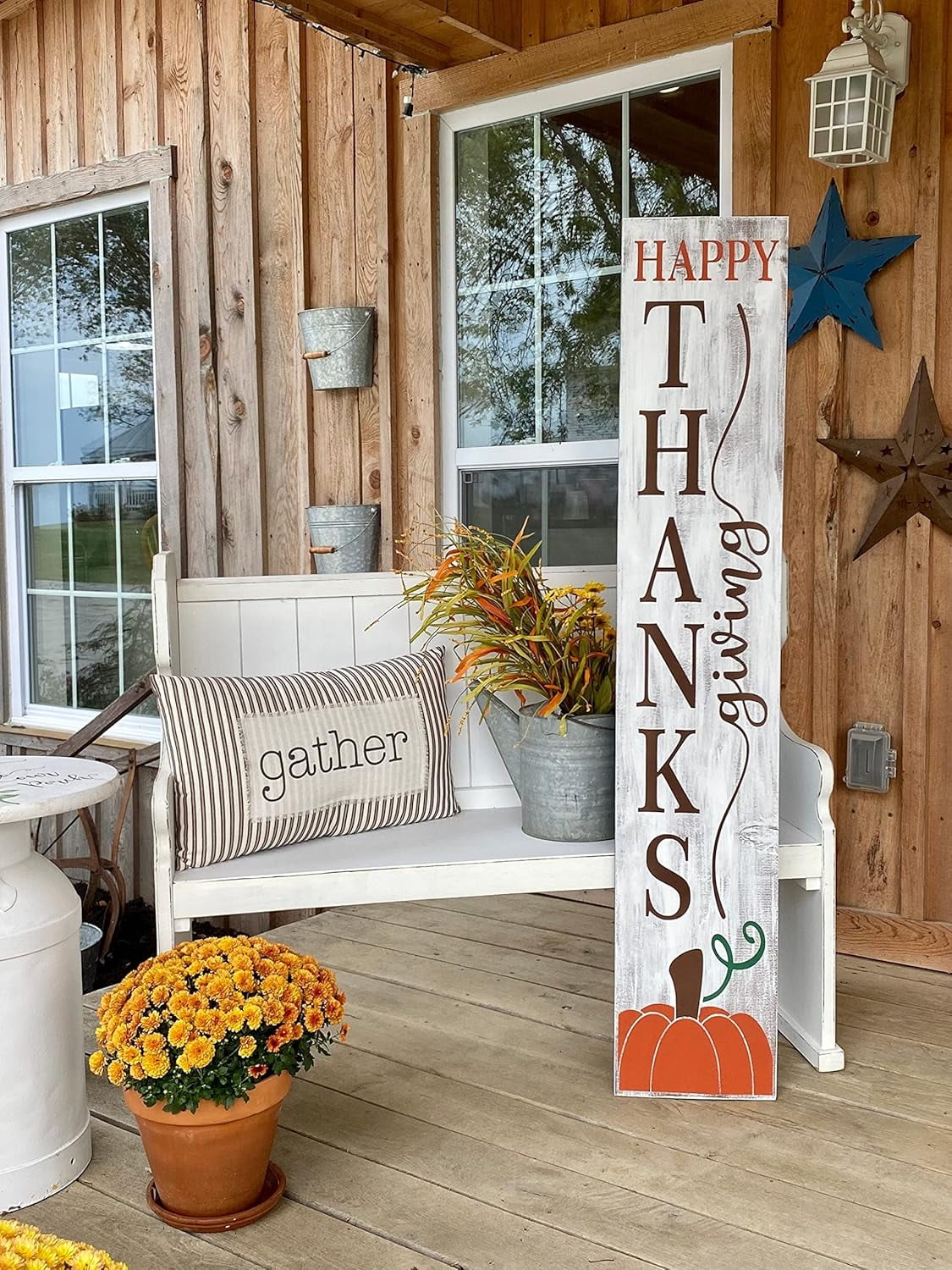 Cskhip Wood Signs Happy Thanksgiving Porch Sign, Fall Decor ...