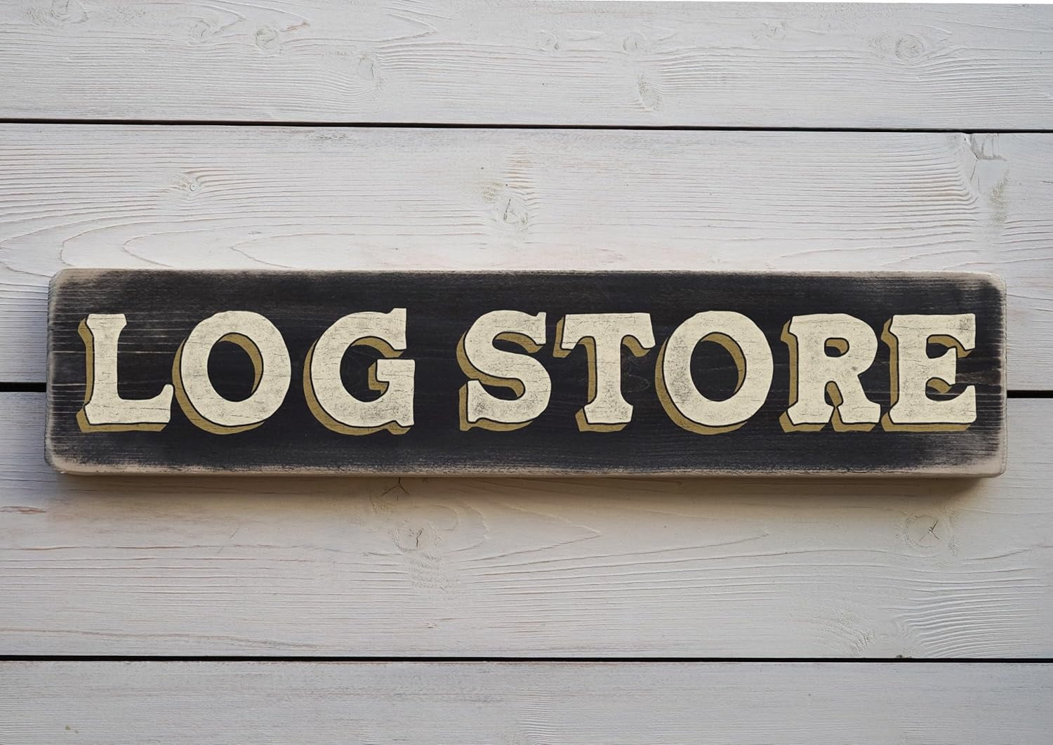 Cskhip Wood Signs LOG STORE Vintage Style Wooden Sign. Handmade Retro ...
