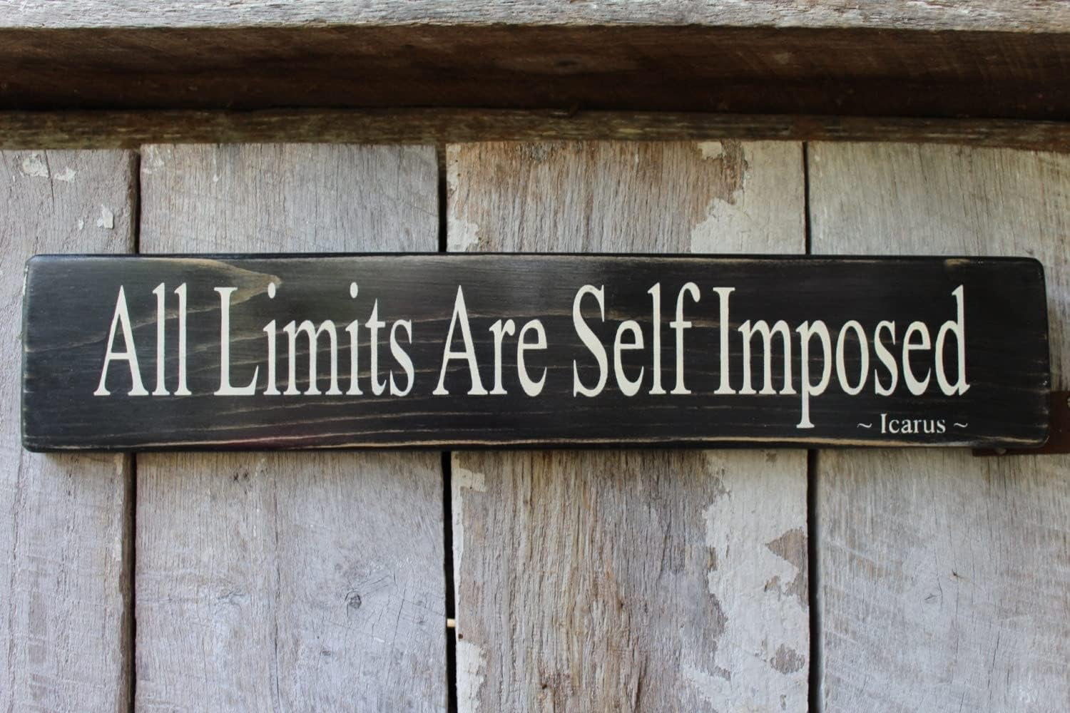 Cskhip Wood Signs Primitive Wood Sign All Limits are Self Imposed ...