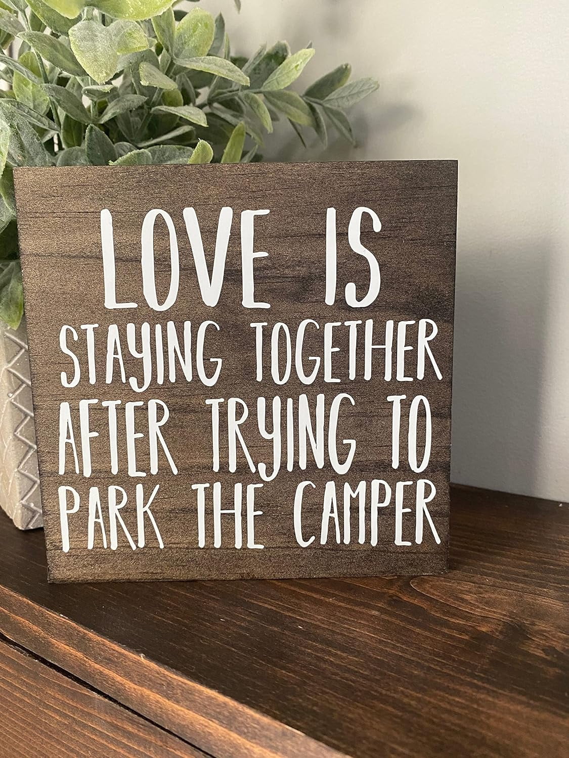 Cskhip Wooden Sign Love Is Parking And Staying Together Camping Wood ...