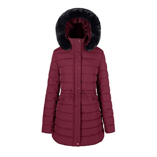 Csndyce Women's Puffer Jacket Water-Resistant Full-Zip Long Warm Winter ...