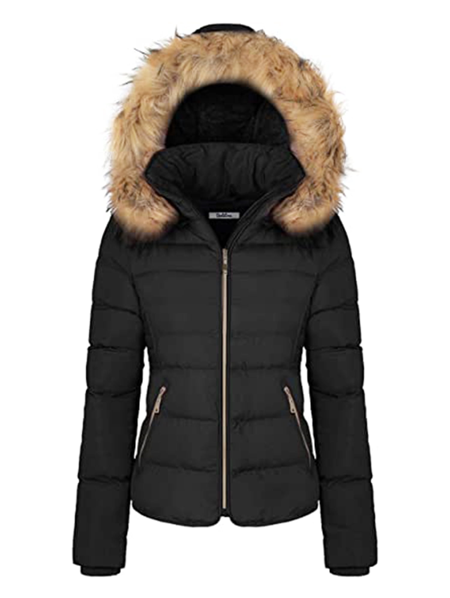 Csndyce Women's Winter Puffer Coat Removable Hood Thicken Parka Coat ...