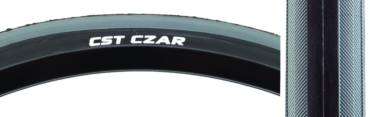 CST Czar Comp Tire Black Grey 700x23c Clincher Road Race Fixed Gear ...