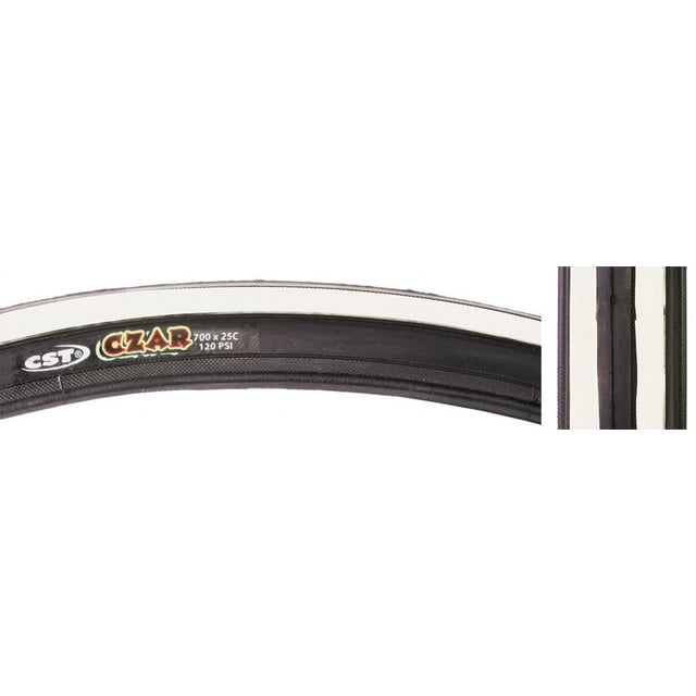 Cst Premium Czar 700 x 25 Clincher Wire TPI 120 Black/Wht Reflective ...