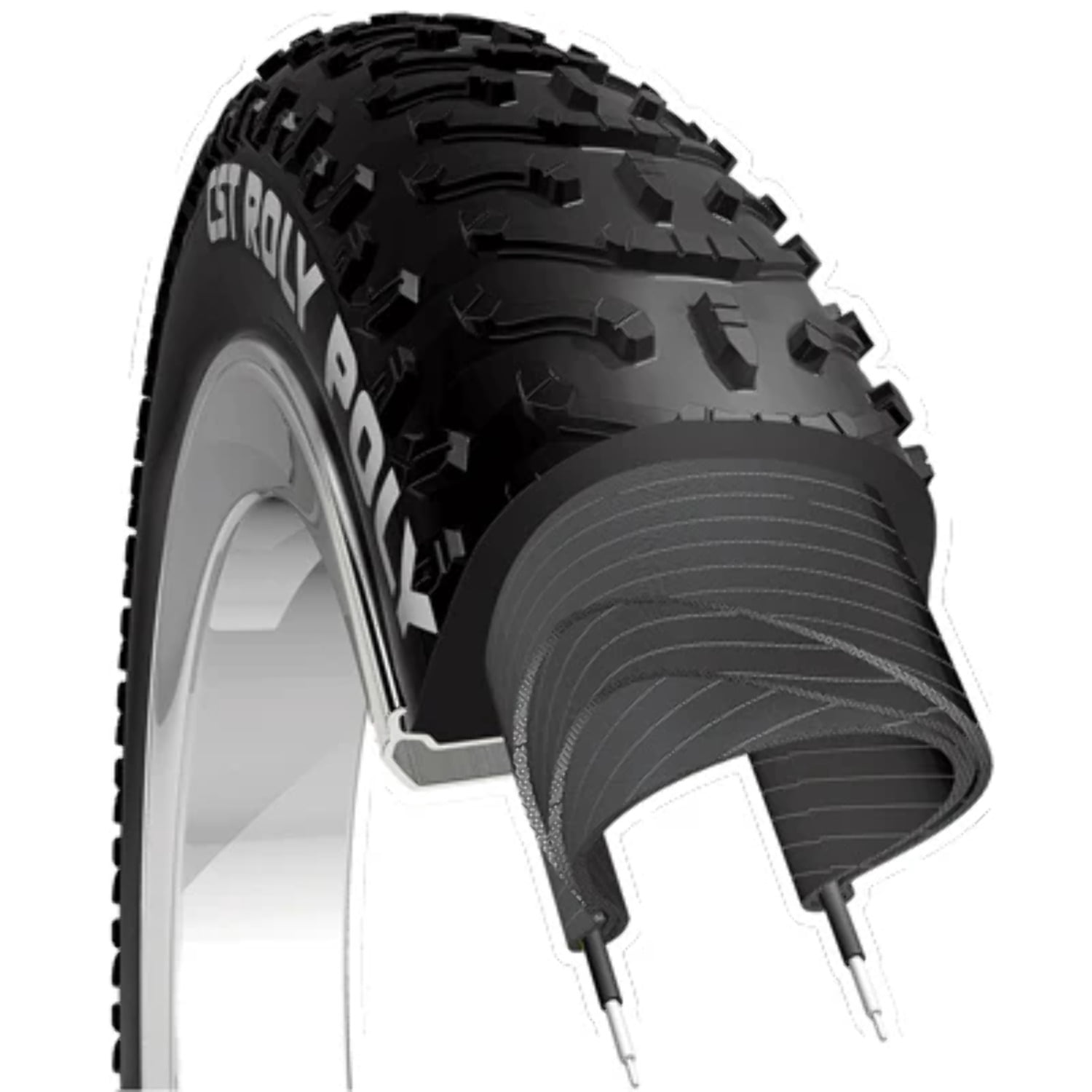 Cst Premium Roly Poly 26 x 4.8 Clincher Wire TPI 25 Black/Black ...