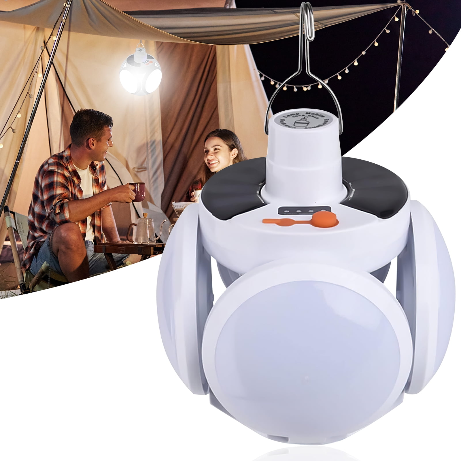 Cteifuer 1200mAh Chargeable LED Soccer Light Bulb: IPX4 Solar Soccer ...