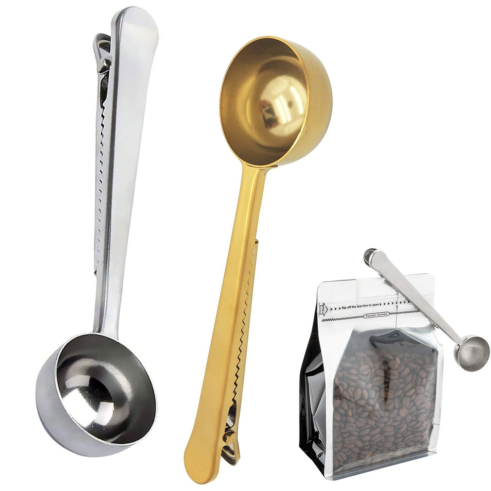 KKC Long Handle Coffee Measure Scoop, 1 Tbs, Wooden Measuring Spoons ...