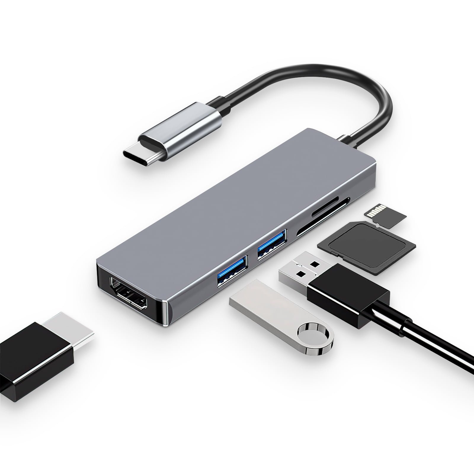 Cteifuer Docking Station: 5 in 1 USB C Hub - Docking Station Dual ...