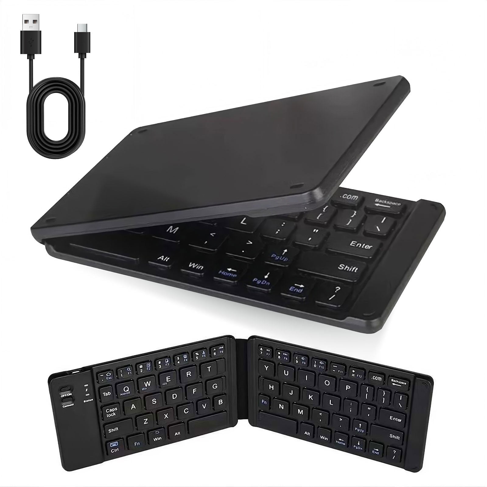 Cteifuer Foldable Bluetooth Keyboard: Rechargeable Folding Wireless ...