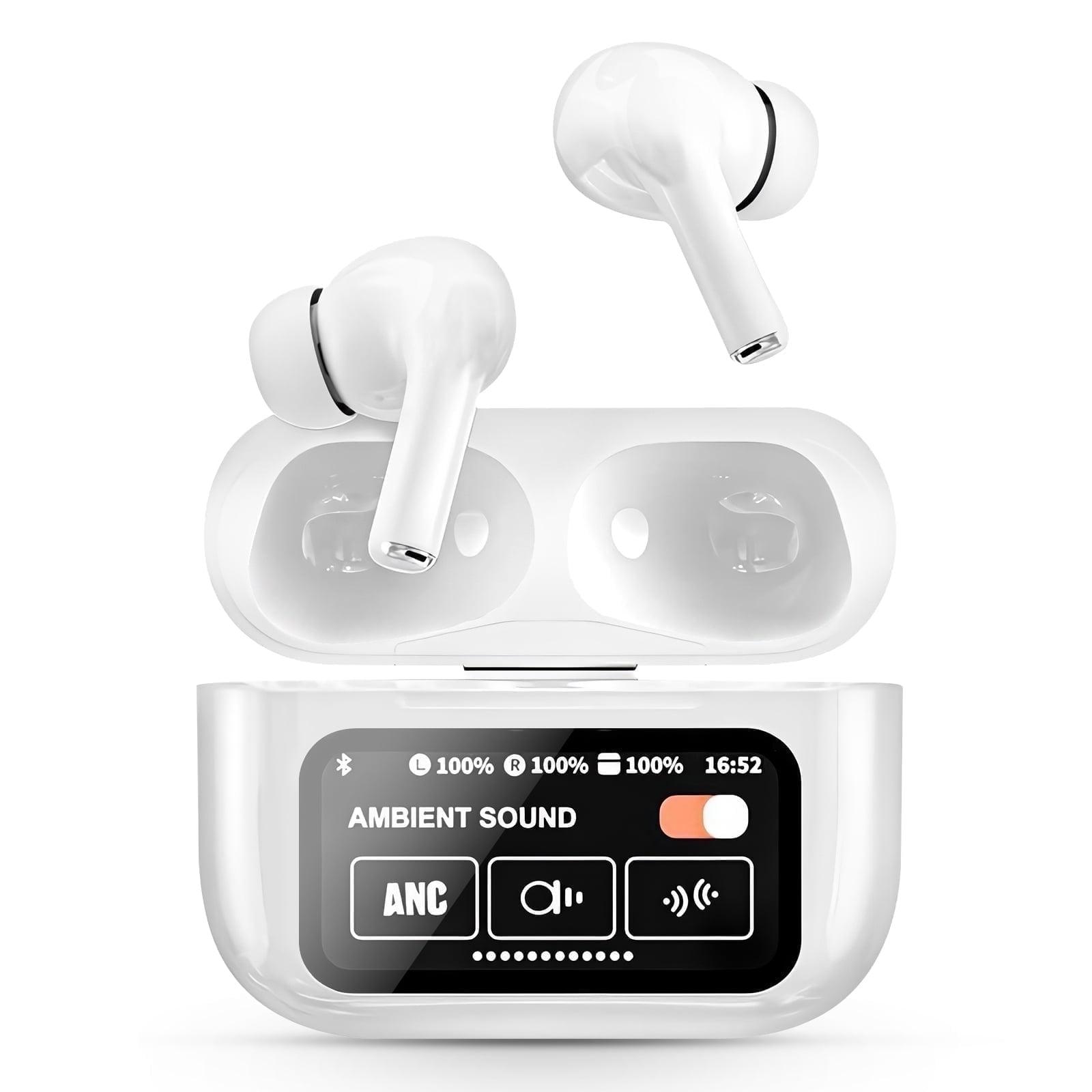 Cteifuer Wireless Bluetooth 5.4 Earbuds with Visible Touch Screen ...