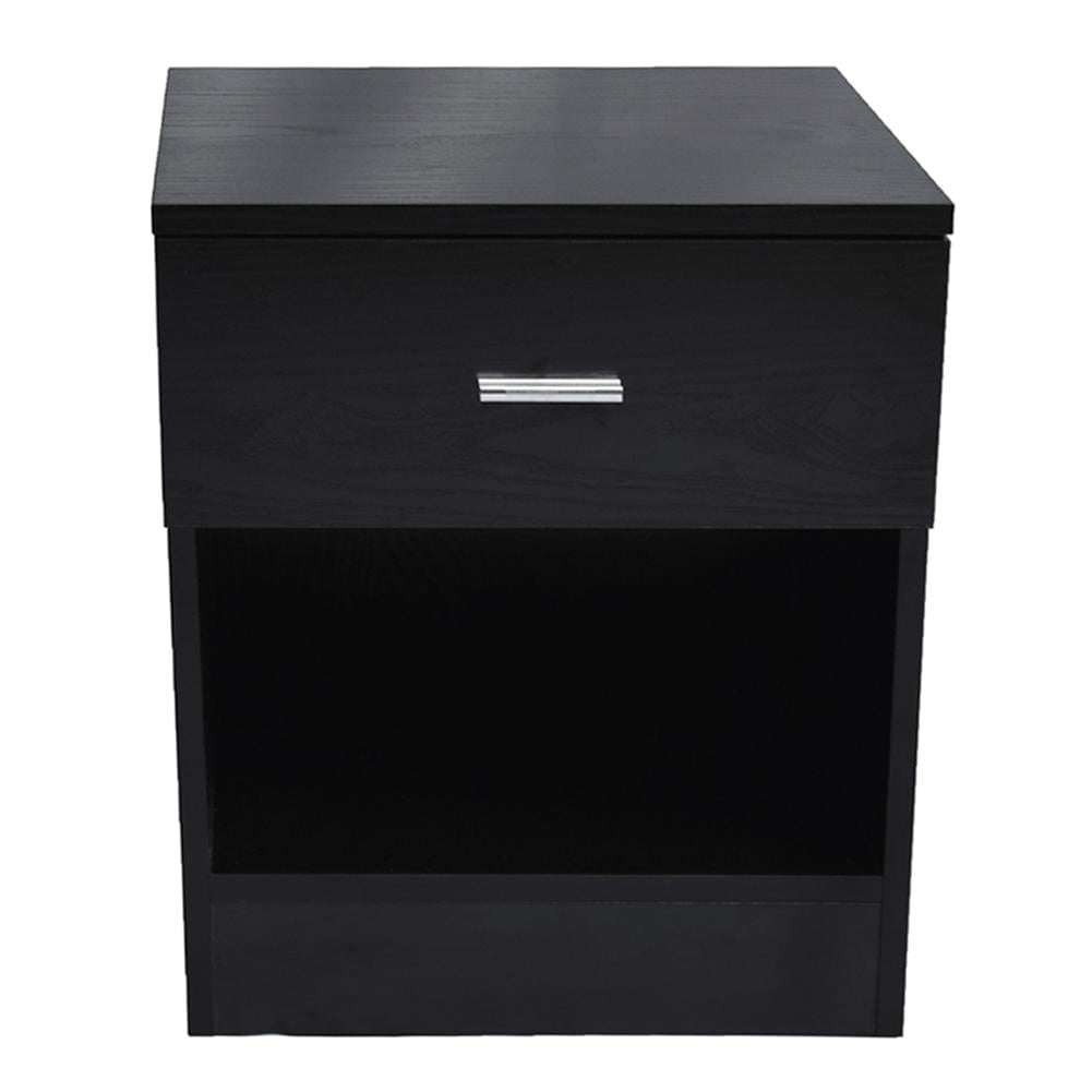 Cterwk 1 Drawer Bedside Cabinet E1 Particle Board Night Table, Black ...