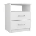 Cterwk 2 Drawe Nightstand Beside Table with 1 Open Shelf, White ...