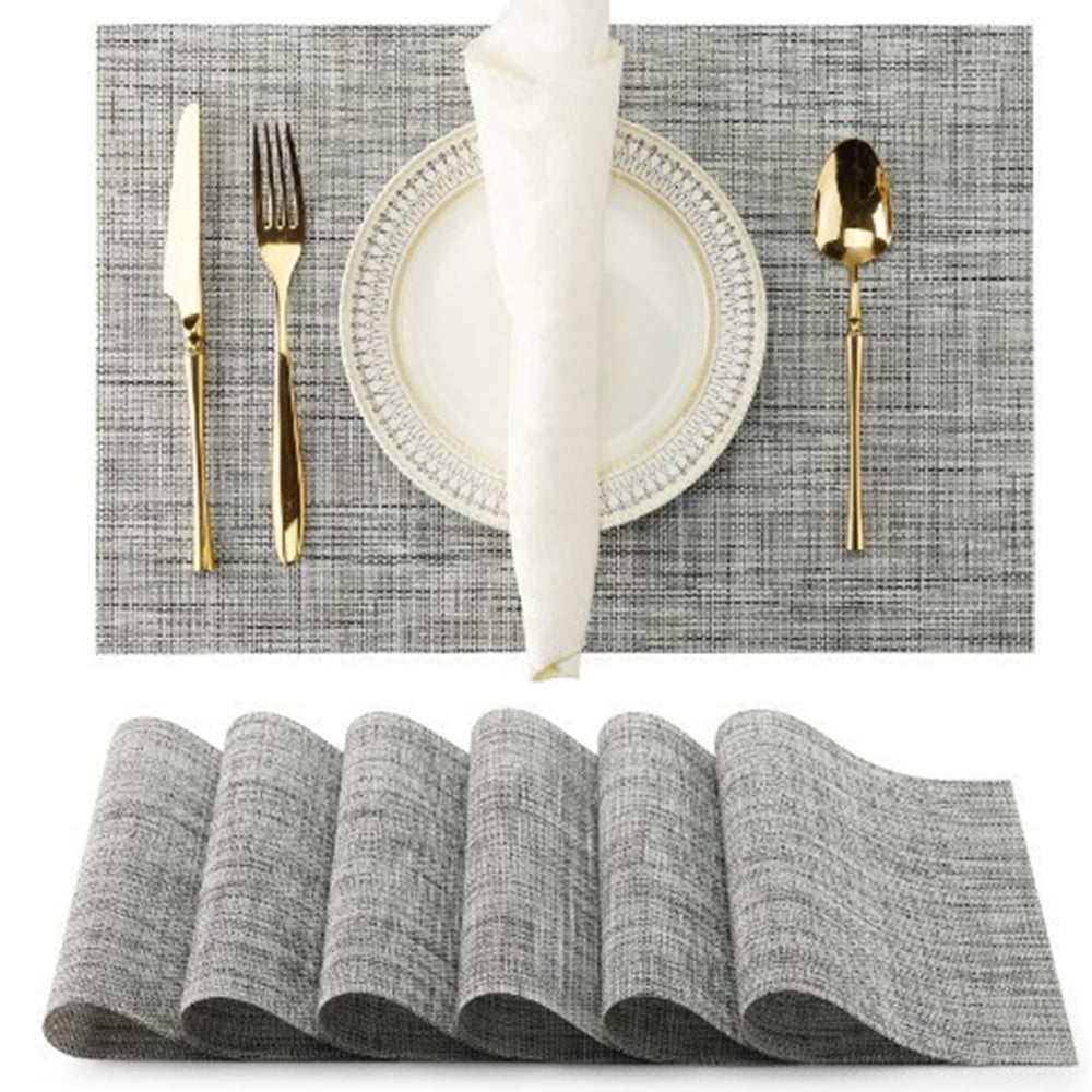 Cterwk 2 Pack Plastic Place Mat Washable Table Mat Non-Slip Place Mats ...