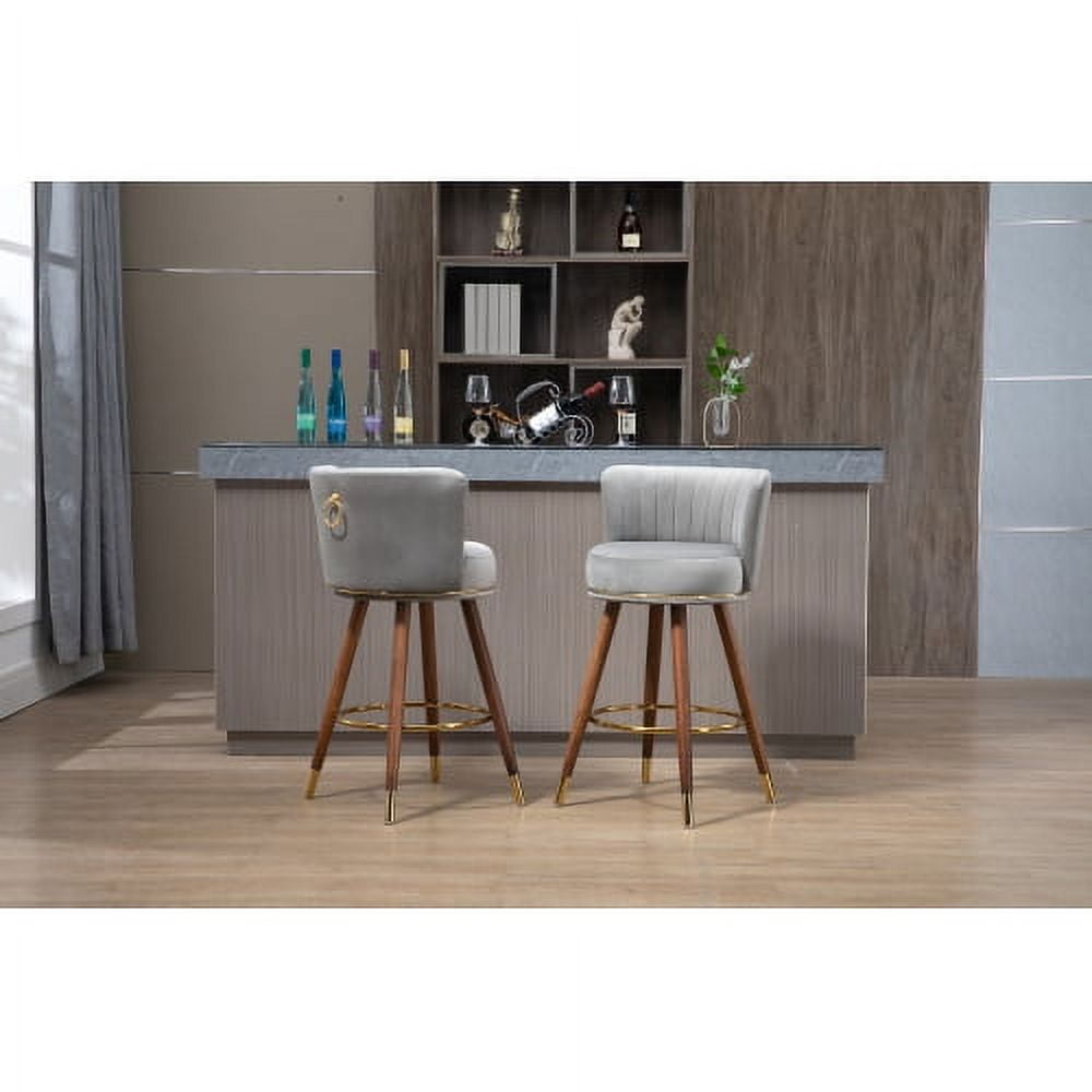 Cterwk 2PCS Counter Height Bar Stools Solid Wood Legs, Gray - Walmart.com