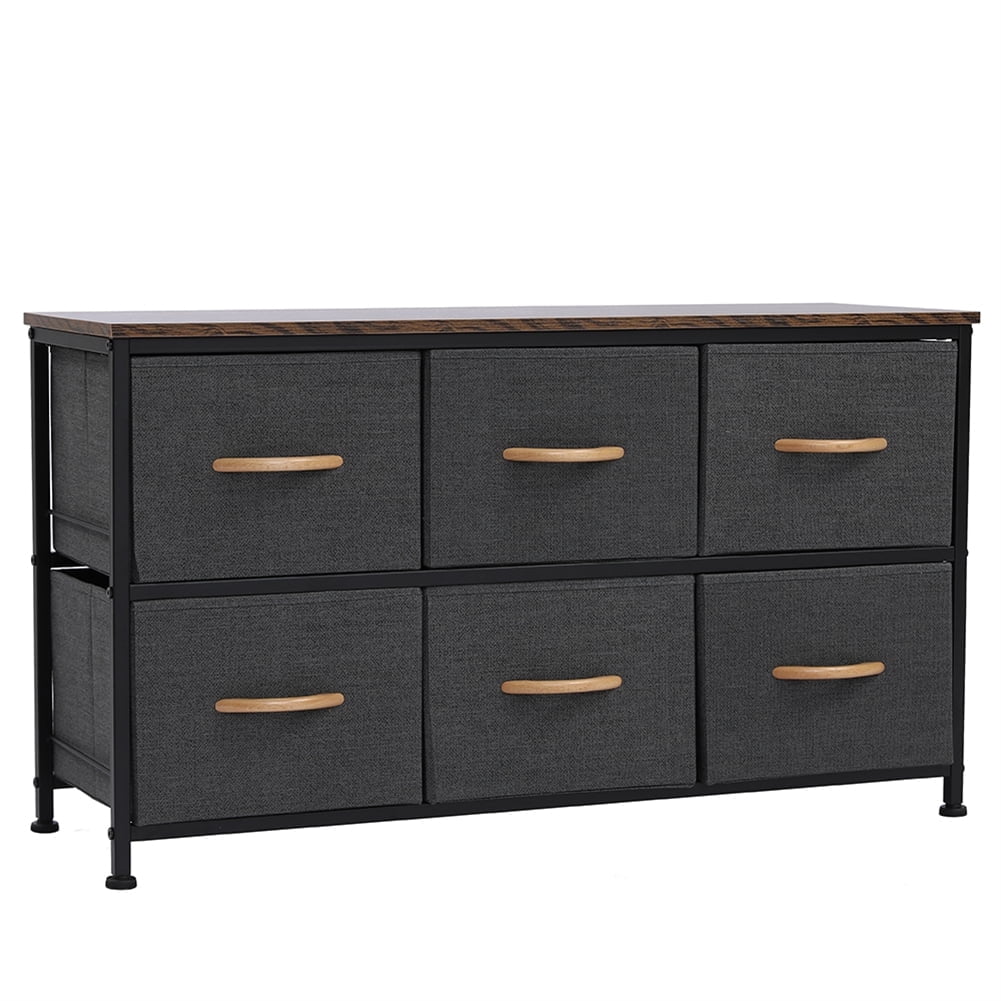 Cterwk 3 Tier 6 Drawer Dresser Storage Unit with Metal Frame, Gray ...